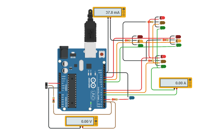 Circuit Design Feux De Carrefour Tinkercad