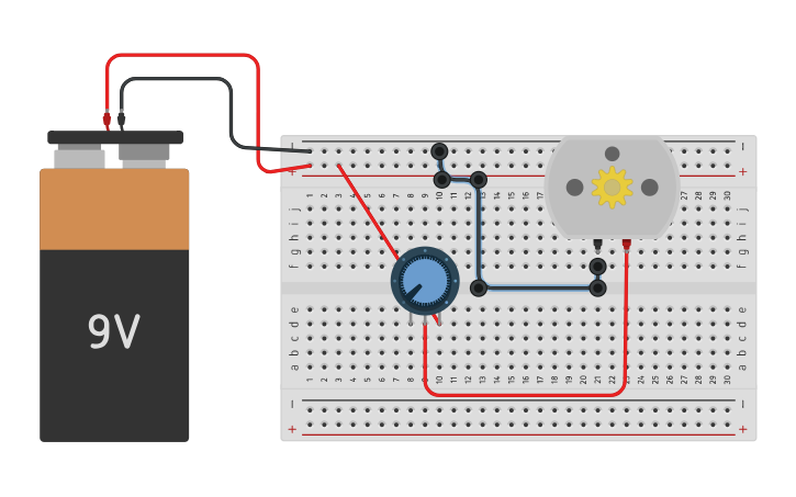 Circuit design control the speed of a DC Motor - Tinkercad