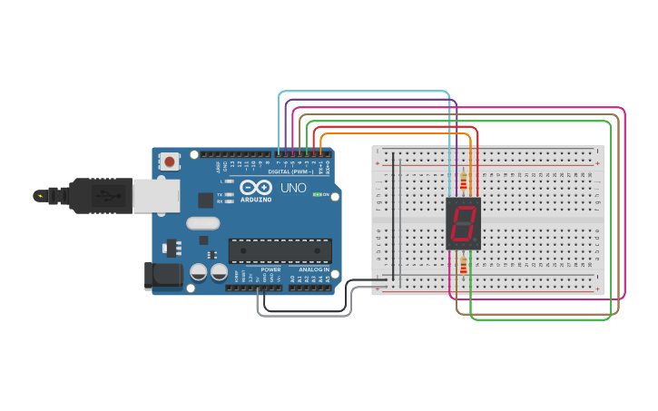 Circuit design Bejasa_7-segment-display - Tinkercad