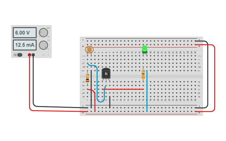 Circuit design LDR Daylight Sensor Switch - Tinkercad