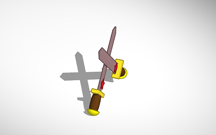 3D design crossed swords | Tinkercad