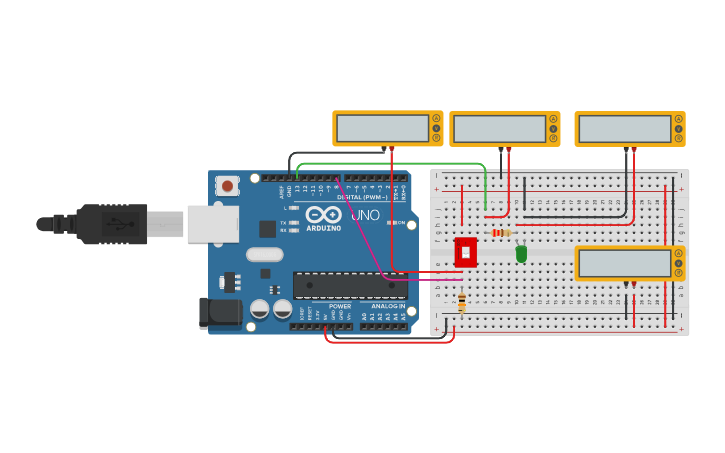 Circuit design Corso 3VZ - LED ON-OFF (con Arduino - con voltmetri ...