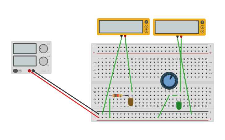 Circuit design Resistencia con leds | Tinkercad