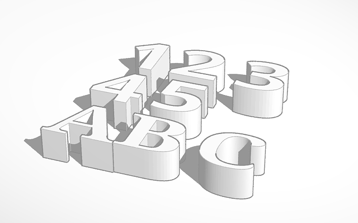 3d Design Numbers And Letters Tinkercad