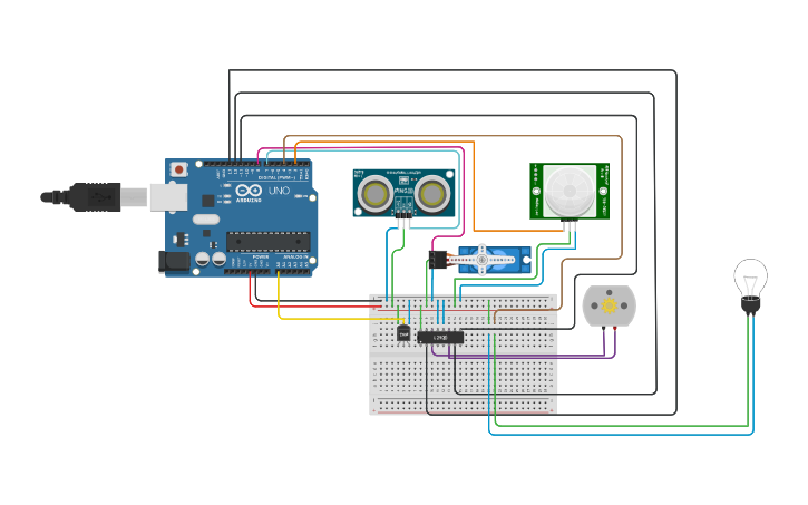 Circuit design Home Automation System CPS project | Tinkercad