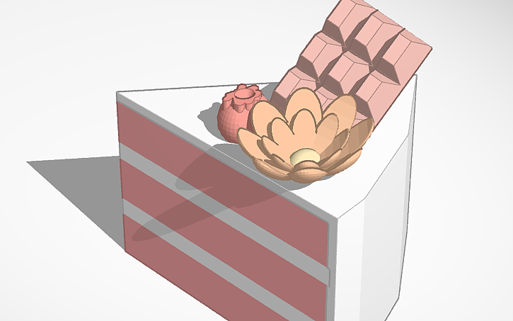 3D design Pink slice of cake