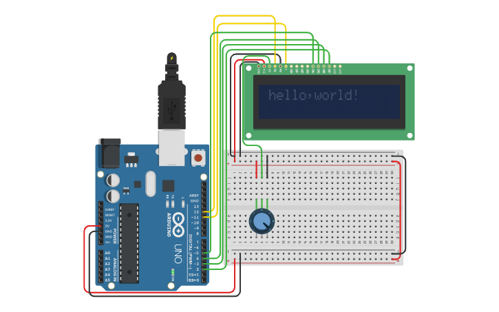 Circuit design LIQUID CRYSTAL DISPLAY() - Tinkercad