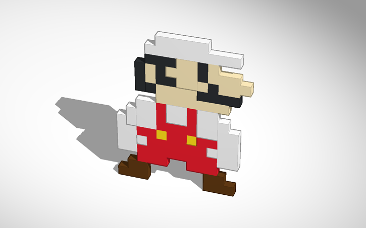 3D design Pixelated Mario powerup | Tinkercad