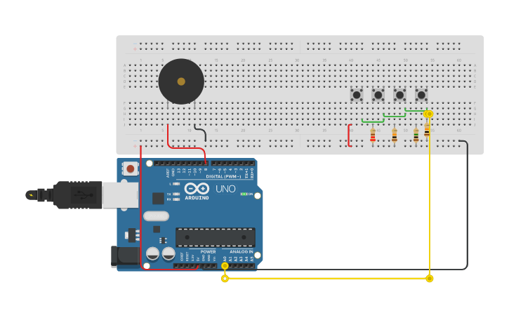 Circuit design Teclado Musical - Tinkercad