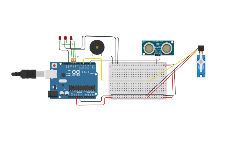 Circuit design Smart Car Parking final - Tinkercad