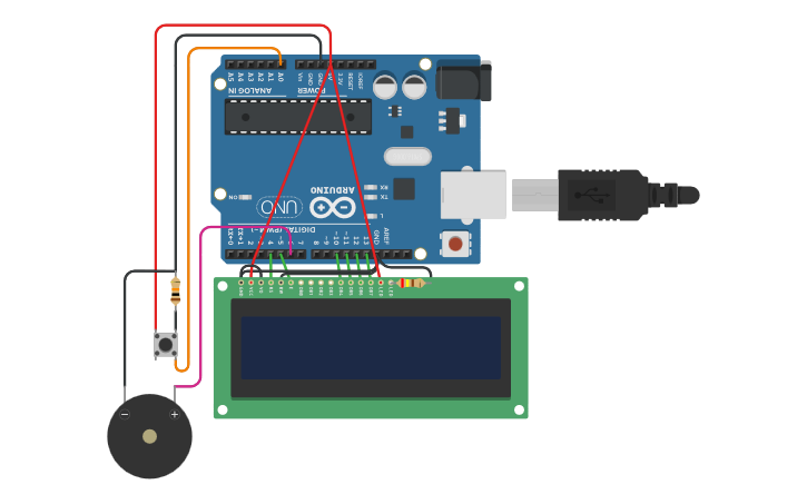 Circuit design Dino_LCD - Tinkercad