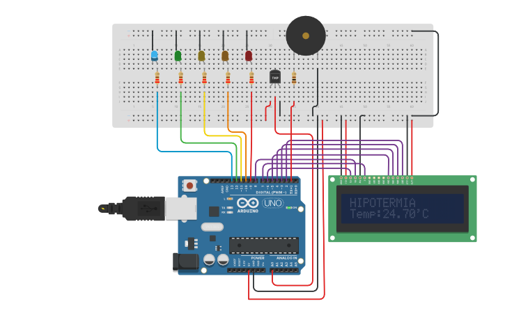 Circuit design Project 13 - Serial Temperature Sensor - Tinkercad