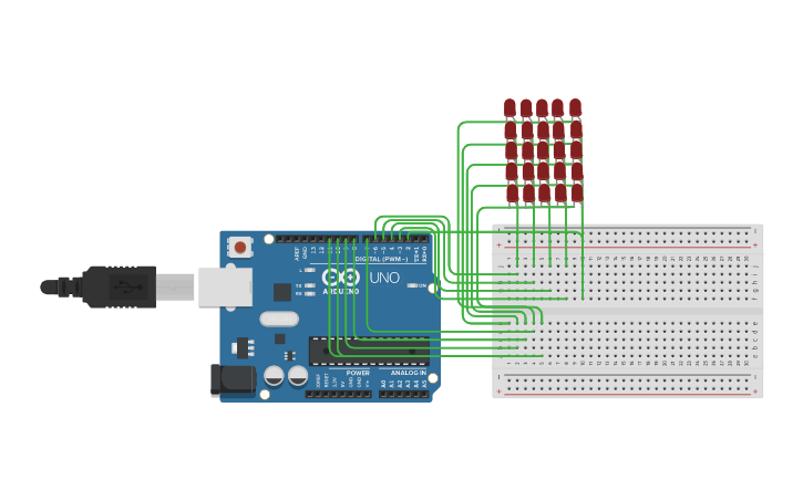 Circuit design 3102: 5x5 Matrix - Tan - Tinkercad