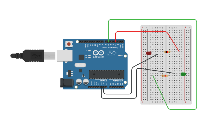Circuit design 10DTE LED Blinking Simulation - Tinkercad