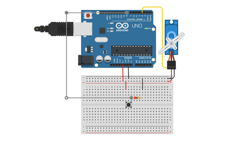Circuit design Servo (Switch) - Tinkercad