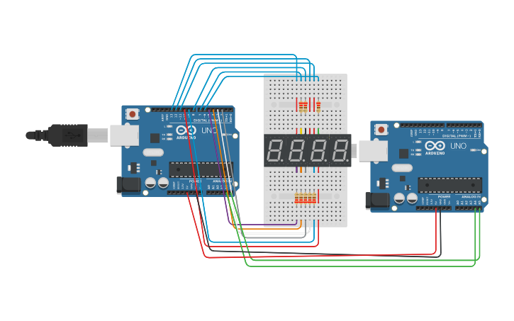 Circuit design seven segment - Tinkercad