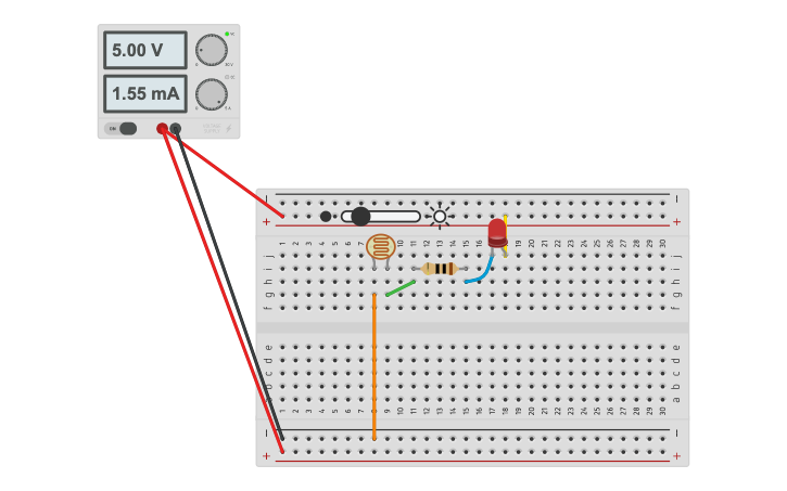 Circuit design Second Circuit - Tinkercad