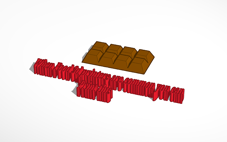 3D design chocolate bar - Tinkercad