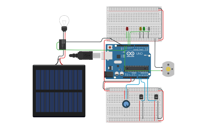 Circuit design Solar Water Heater - Tinkercad
