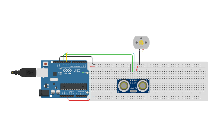 Circuit design Arduino sensor con motor Adriana Reyes | Tinkercad