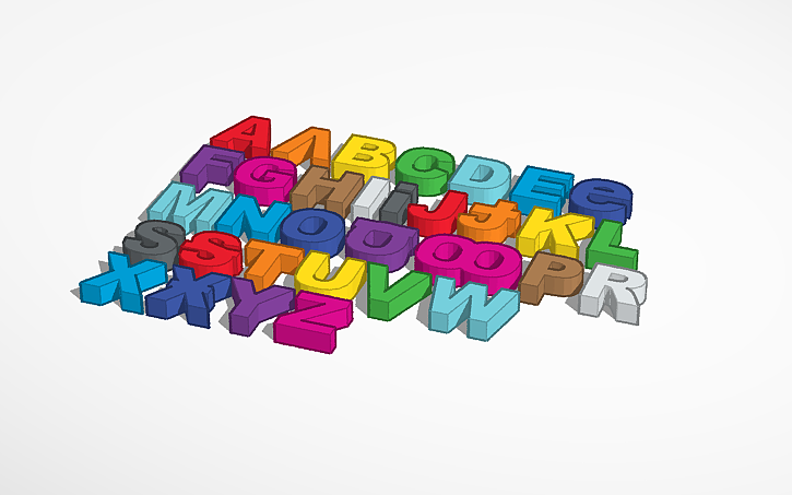 3D design Nooalf Alphabet - Tinkercad