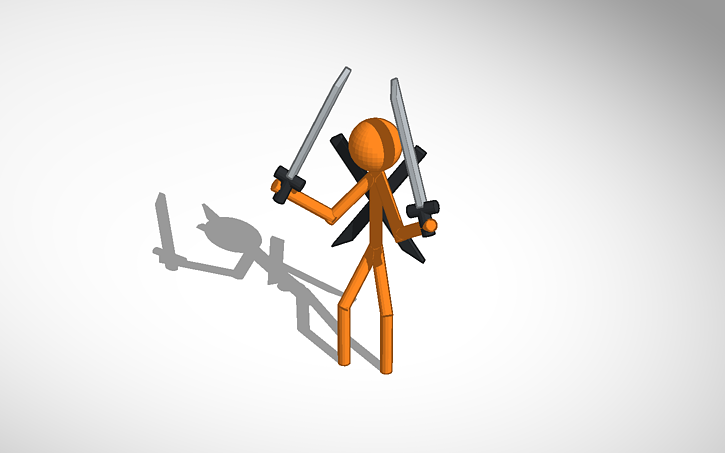 3D design Stickman ninja - Tinkercad