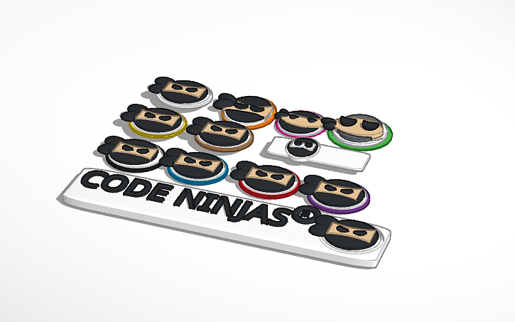 3D design Ninja faces - Tinkercad