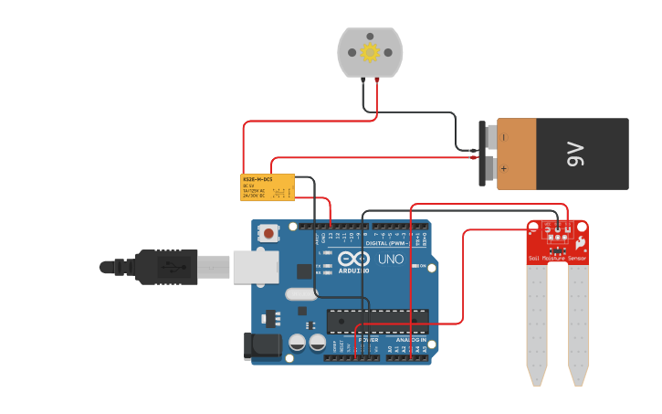 Circuit design Sensor de humedad | Tinkercad