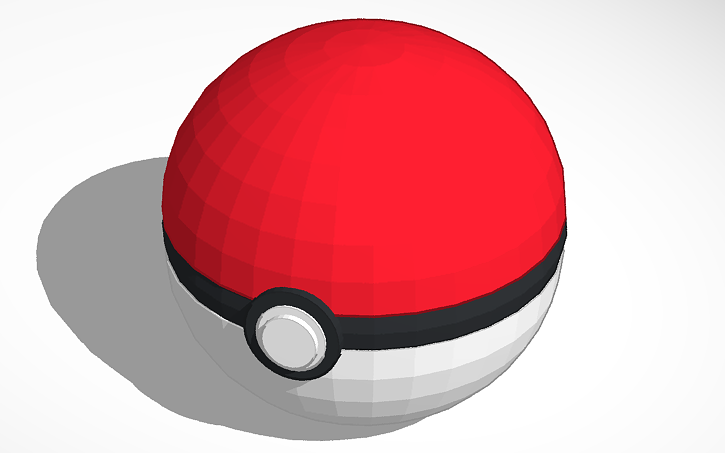 3D design Pokeball (Pokemon) - Tinkercad