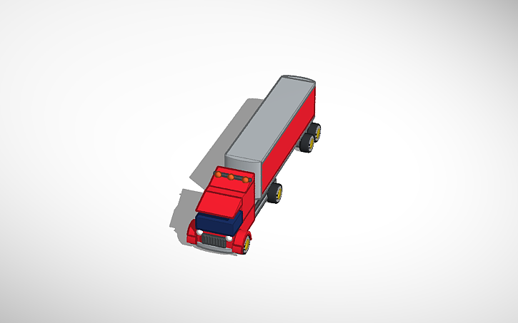 3D design Red Semi Truck(Trailer2) | Tinkercad
