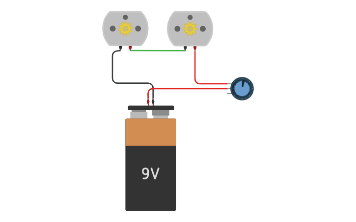 Circuit design Day2 02 Two motors with potentiometer | Tinkercad