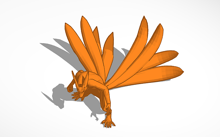 3D design Kurama the Nine Tails fox - Tinkercad