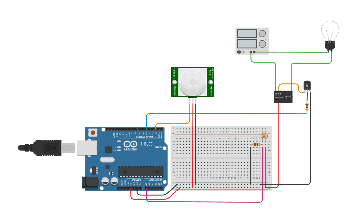 Circuit design luz automatica - Tinkercad