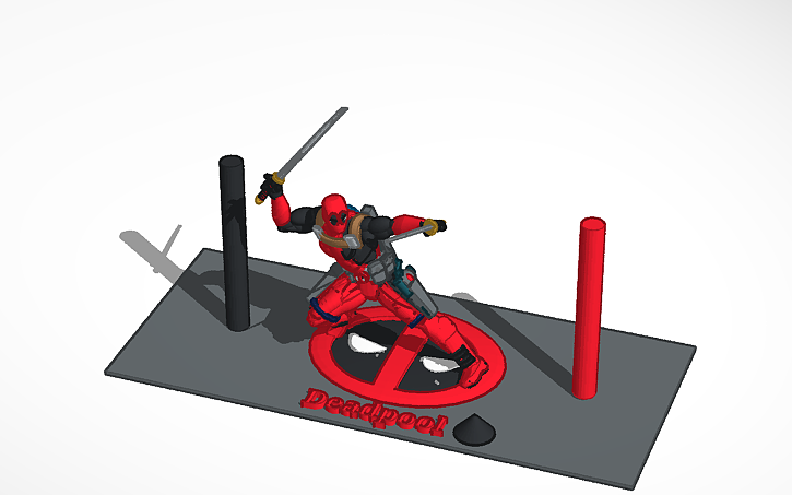 3D design Deadpool template with Deadpool - Tinkercad