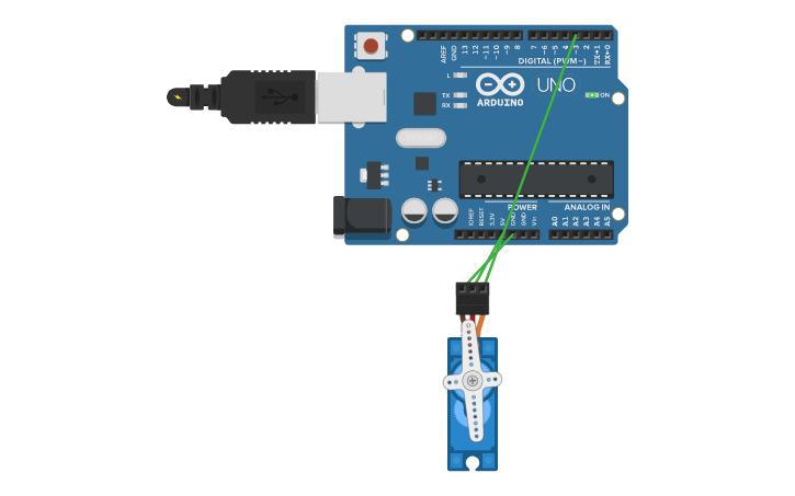 Circuit design Servo motore | Tinkercad