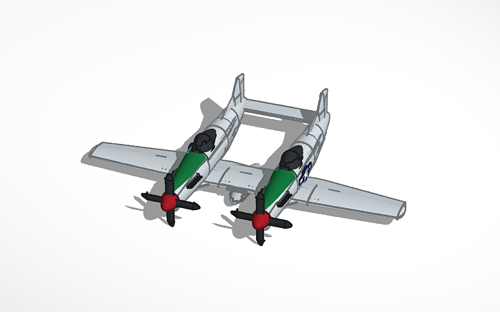 3D design F/P-82 Twin Mustang With Gun Pod - Tinkercad