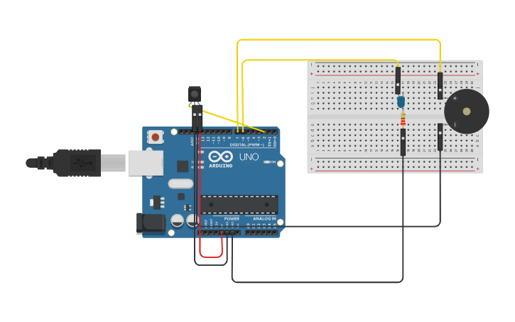 Circuit design lED GLOWING WITH IR SENSOR - Tinkercad
