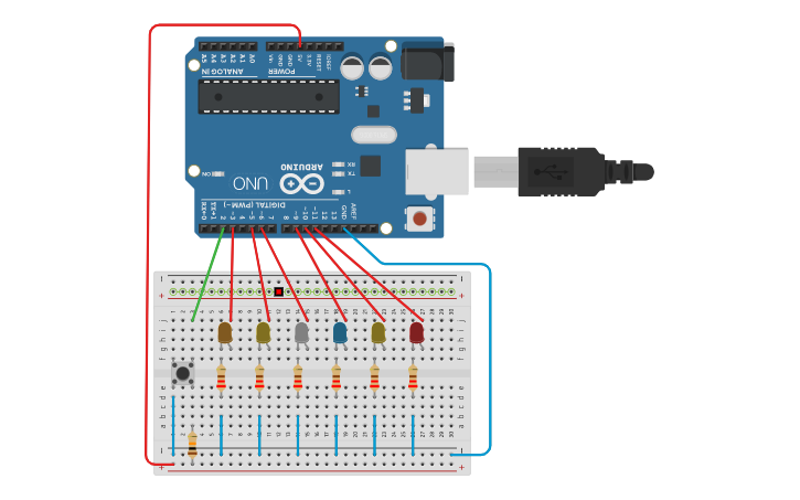 Circuit design Fade LEDs | Tinkercad
