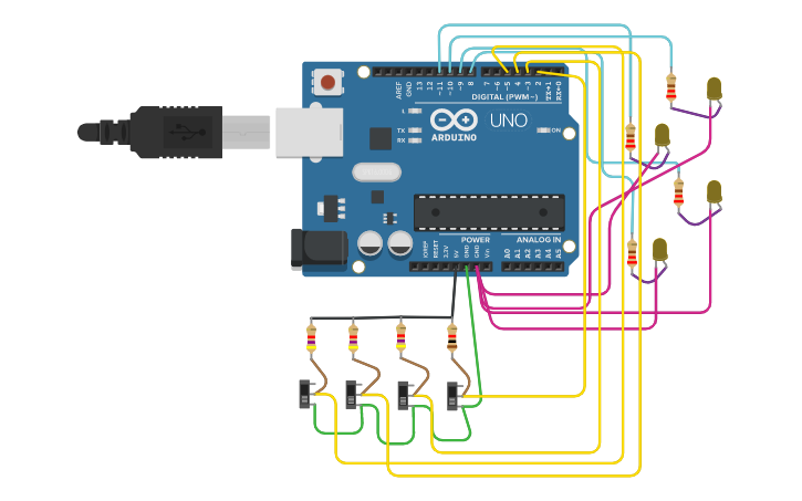 Circuit design CIRCUITOS DE LEDS CON RESISTENCIAS Y INTERRUPTORES ...