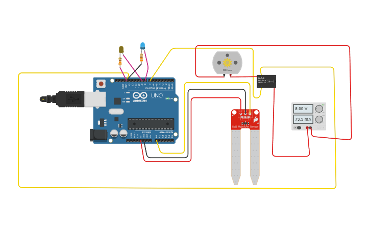 Circuit Design Smart Irrigation System Using Iot Tinkercad 