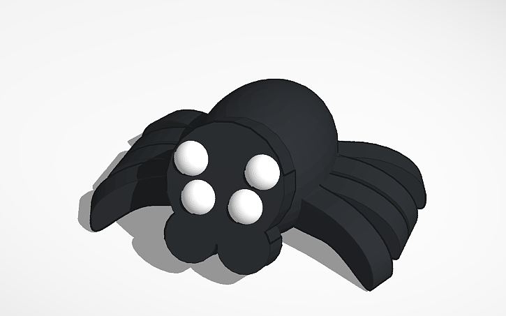 3D design cute 90% extrusion-generated spider - Tinkercad