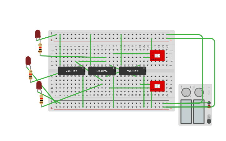 Circuit Design 1 Bit Comparator Tinkercad