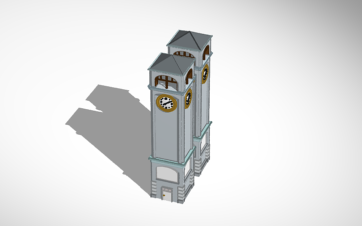 3D design Tilted Towers Clock Tower From Fortnite - Tinkercad