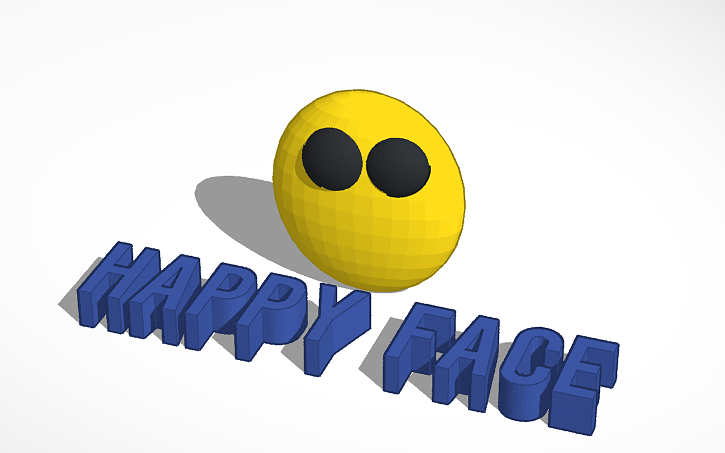 3D design Happy Face - Tinkercad