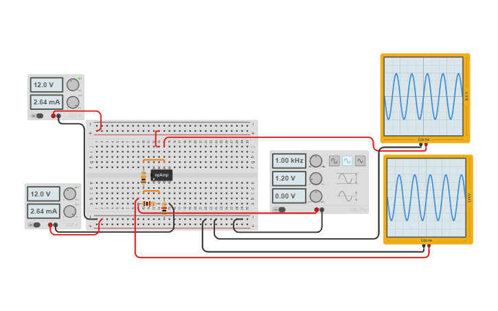 Circuit Design Lab 1a Inverting Amplifier Tinkercad
