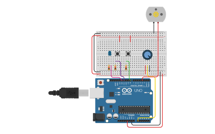 Circuit design Conversor analógico- digital - Tinkercad