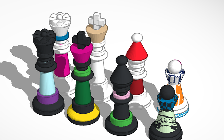 3D design Queen Chess Set - Tinkercad