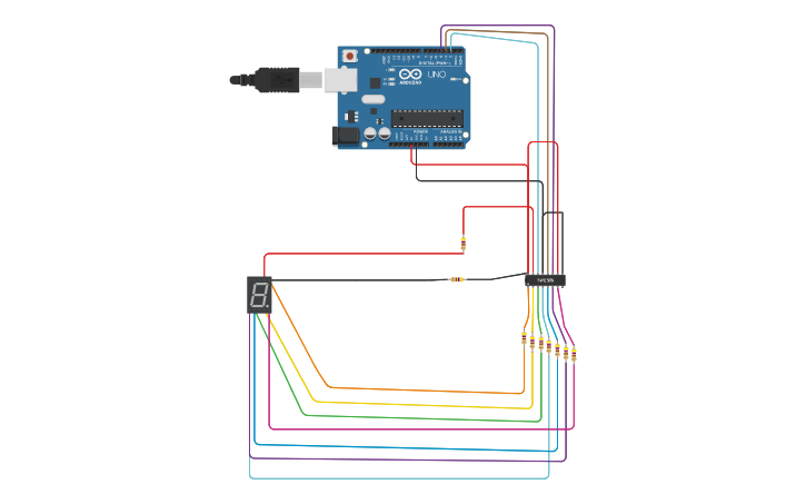 Circuit design Contador Hexadecimal | Tinkercad