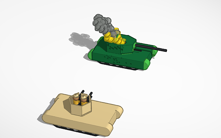 3D design Destroyed tank - Tinkercad