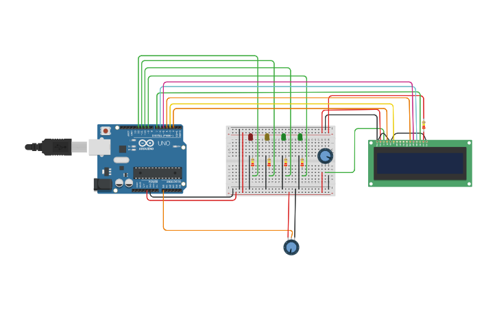 Circuit design arduino sensore livello acqua - Tinkercad